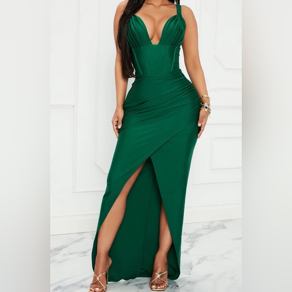 Dresses | Corset Waist High Slit Sleeveless Dress | Poshmark